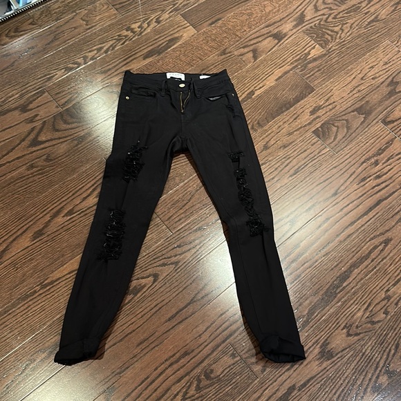 Frame Denim | Jeans | Black Ripped Skinny Jeans | Poshmark